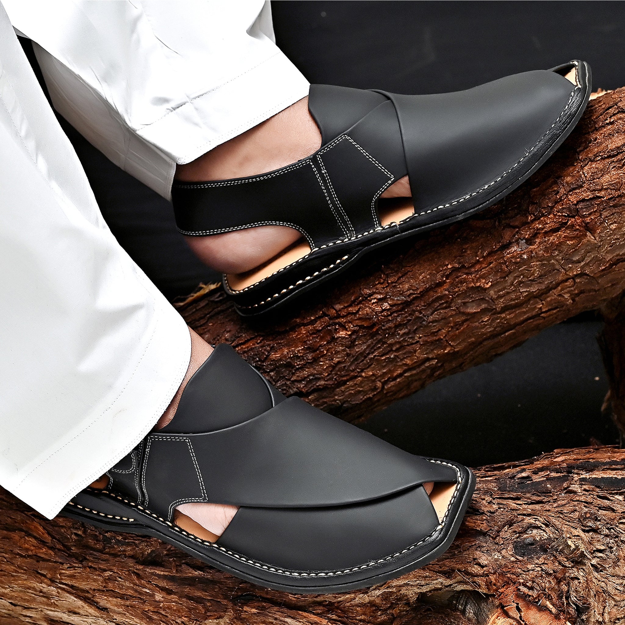 Premium Black Chappal - 948